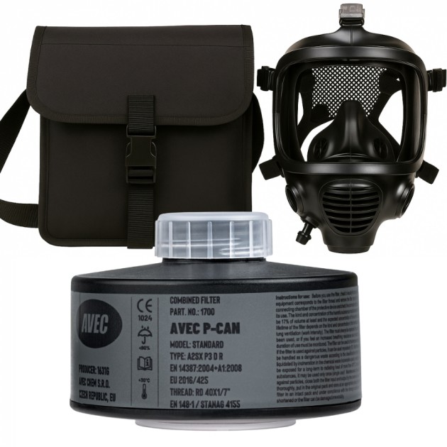AVEC- CM-6 gassmaske med tåregass filter og veske for sivile og ...